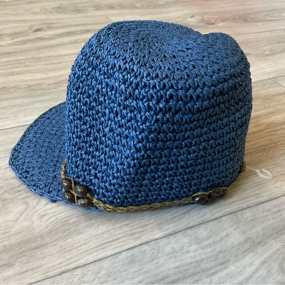 Turtle Fur | Accessories | Straw Wicker Blue Baseball Cap Hat With ...